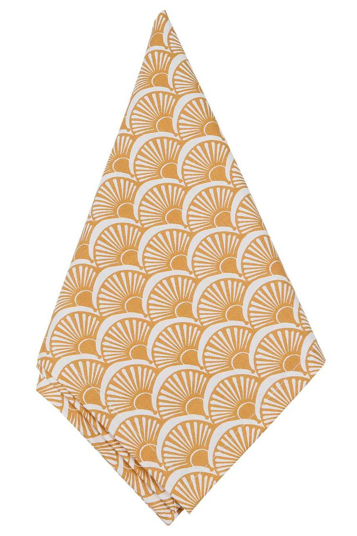 fandango camel yellow printed cloth dinner napkins – Hen House Linens