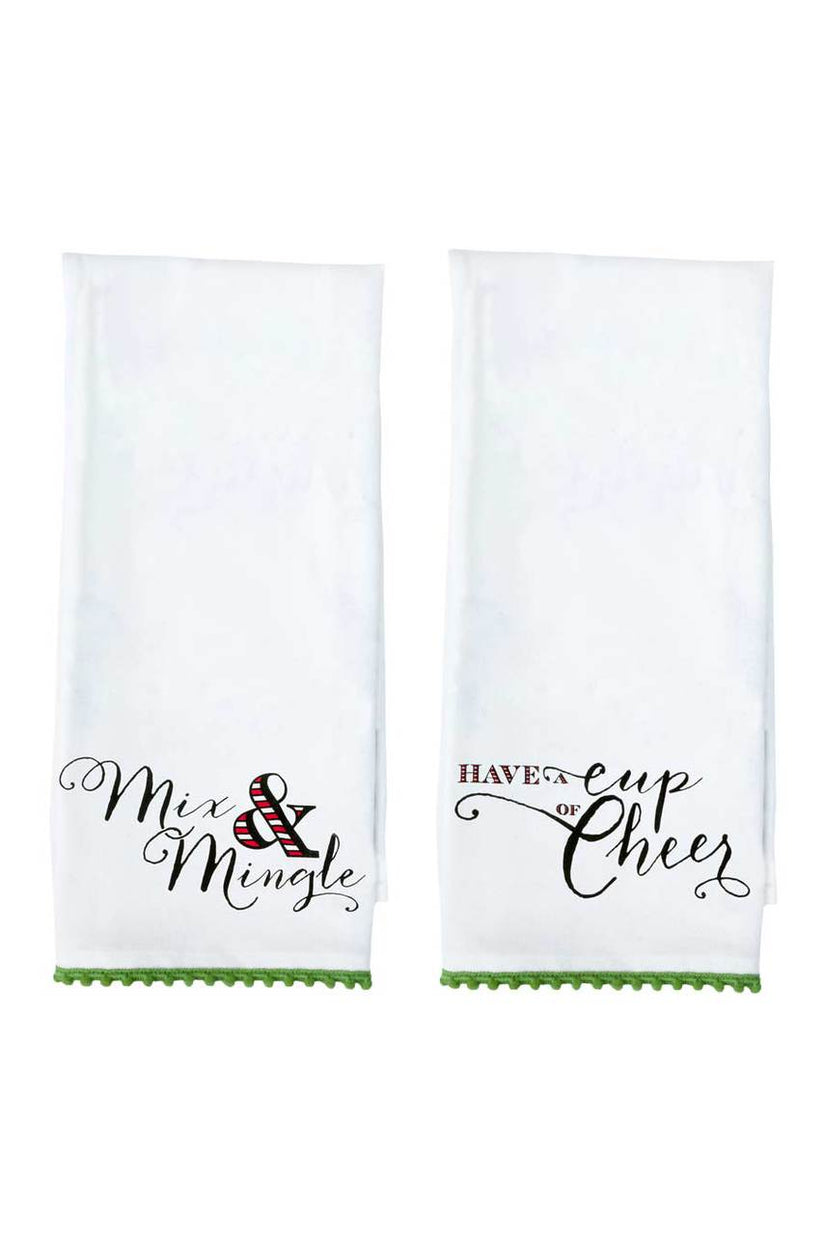 mix and mingle printed christmas guest towels - set of 2 – Hen House Linens